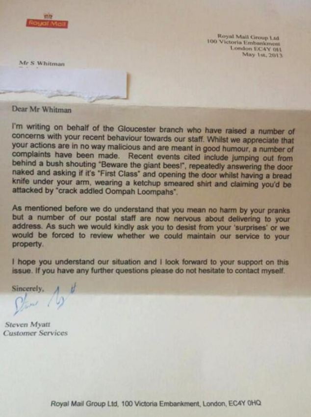 Post office delivery letter